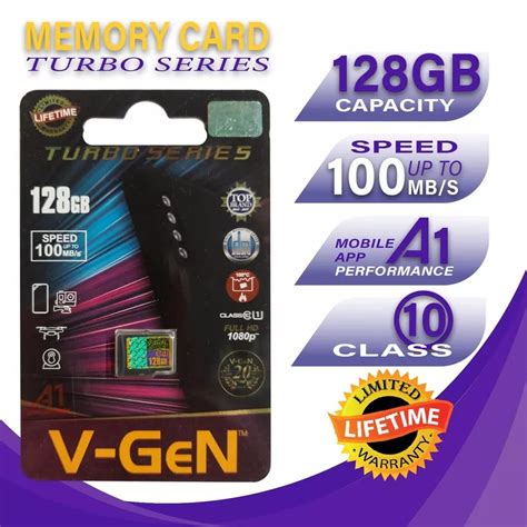 Jual V Gen Memori Micro Sd Turbo Class 10 100 Mbps 128 Gb Vgen V Gen