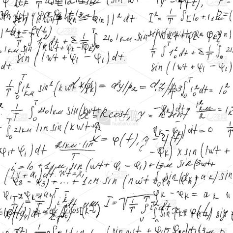 数学无缝板与手写数学和物理公式和证明。向量素材 花瓣网