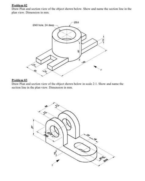 Solved Assignment No Sectional Views Problem Draw Plan Chegg