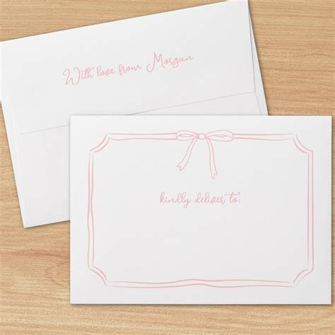 Handwritten Coquette Bow Pink Bridesmaid Proposal Envelope Snuggle