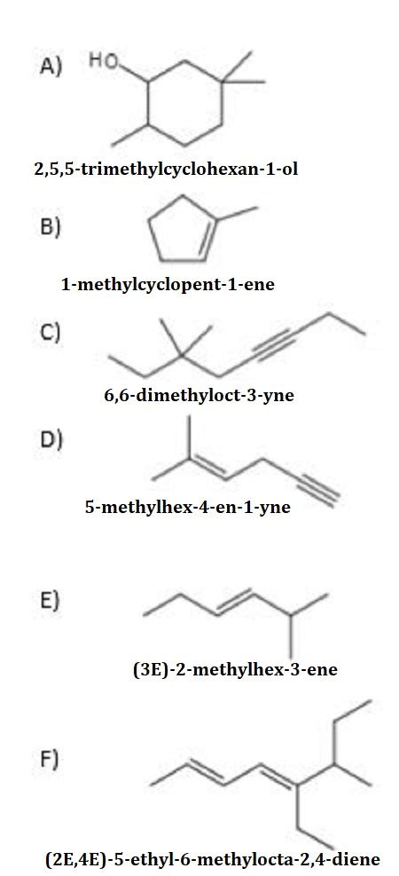 Draw The Iupac Name Of The Following Compounds