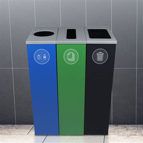 30 Gallon Spectrum Triple Cube Slim Trash Cans Warehouse