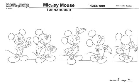 Model Sheet Monday Mickey Mouse Circa 1998 Ish