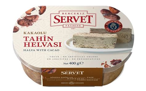 Servet Plain Fresh Tahini Halva With Cocoa Sugar Free