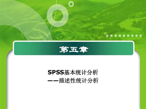 第5章 Spss基本统计分析word文档在线阅读与下载无忧文档