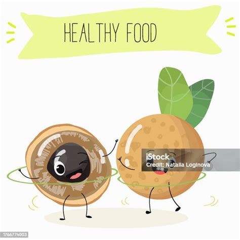 벡터 만화 캐릭터 Longan 재미 야채 과일 신선한 수확 이국적인 유기농 채식 제품 어린이 생일 가격표 스티커 0명에 대한 스톡 벡터 아트 및 기타 이미지 Istock