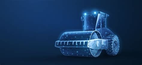 Road Roller Building Site Construction Machine Diesel Engine Stock