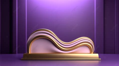 황금 장식 라인이 있는 우아한 3d 디스플레이 고급스러운 보라색 연단 스탠드 화장품 연단 3d 제품 최소한의 장면 배경 일러스트 및 사진 무료 다운로드 Pngtree