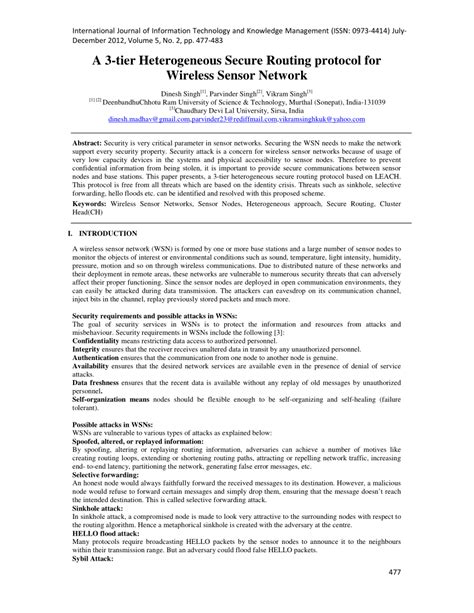 Pdf A 3 Tier Heterogeneous Secure Routing Protocol For Wireless