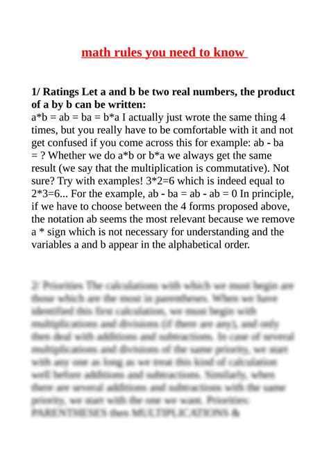 Solution Math Rules You Need To Know Studypool