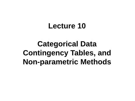 Pdf Lecture 10 Categorical Data And Tests Of Goodness Of Fit