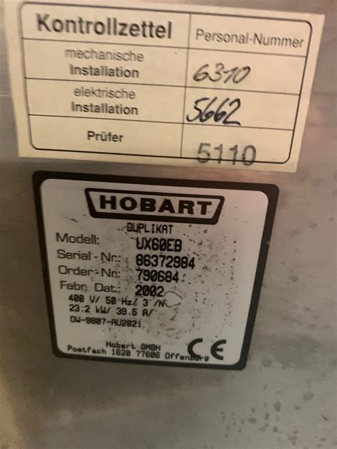 Hobart UX 60 EB Haubenspülmaschine Edelstahl | Euro-Back