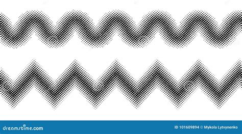 Zigzag Halftone Effect Vector Zig Zag Dots Halftone Pattern Design Stock Vector Illustration