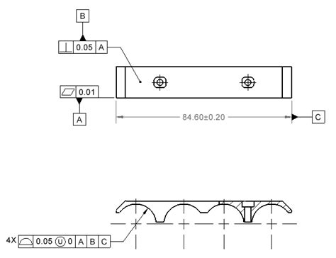 Datum Selection And Dimensioning Quadruple Saddle Clamp Drafting Standards Gdandt And Tolerance
