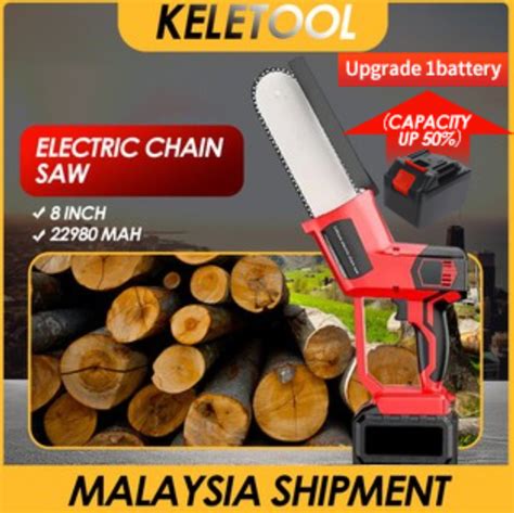 Inch Mesin Potong Kayu Gergaji Elektrik Bateri Mesin Potong Pokok Saw Machine Wood Chainsaw