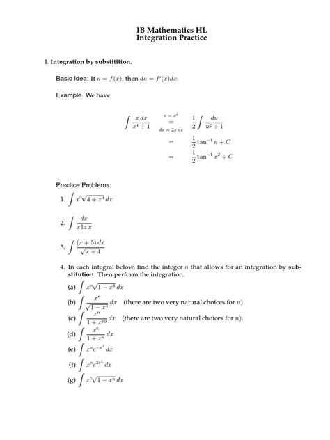 Integration Practice Pdf Equations Ordinary Differential Equation