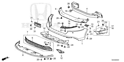 Honda Accord Face Fr Bumper Body Front 04711 30a A00zz Norm