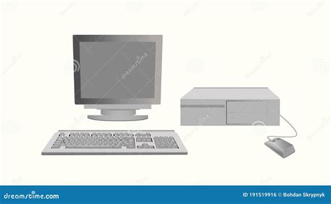 Personal Computer Retro Gray Old Gadget Classic Monitor With An