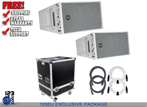 2 Rcf Hdl 10 A White Line Array With Flight Case Package