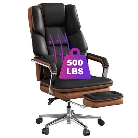 Solfway Big And Tall Office Chair Pu Leather Reclining Office Chair