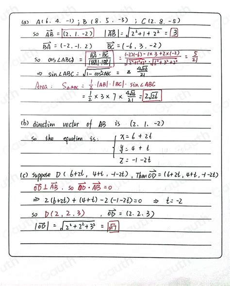 Solved The Position Vectors Of The Points A B And C Relative To A Fixed Origin O Are A I