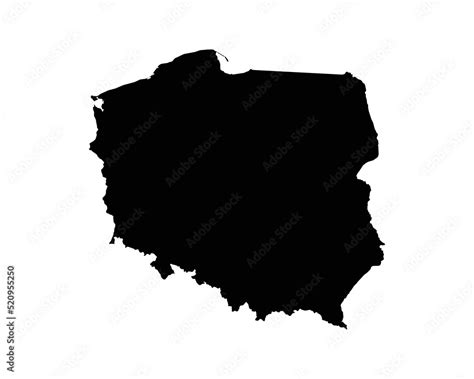 Poland Map Polish Country Map Black And White Pole National Nation