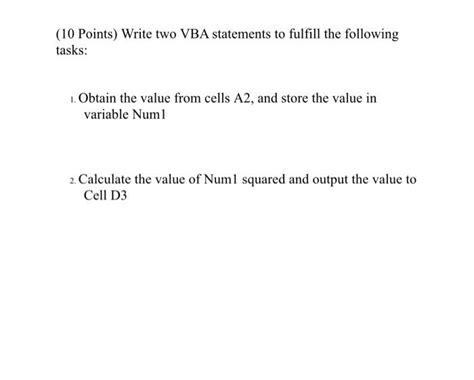 Solved Can You Please Write The Code On Excel Vba And Please