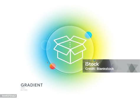 열린 상자 줄 아이콘입니다 배달 소포 기호 화물 패키지 그라디언트 흐림 단추입니다 벡터 상자에 대한 스톡 벡터 아트 및 기타