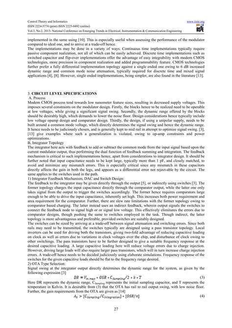 Design Of Delta Sigma Modulators For Integrated Sensor Applications Pdf Internet Of Things
