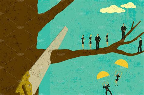 Corporate Downsizing Work Illustrations ~ Creative Market