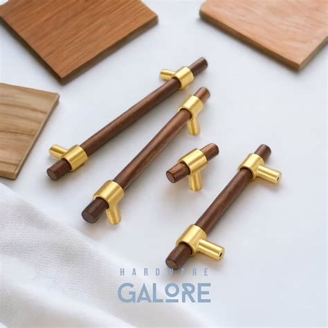 Brass Walnut Cabinet Handles And Knobs Gold Walnut Dresser Pulls Kitchen Renovation Hardware