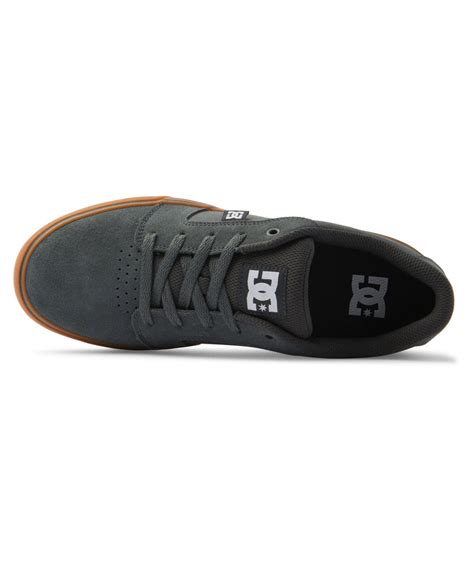 Dc Anvil 303190 Gw1 Mens Gray Suede Lace Up Skate Inspired Sneakers Sh