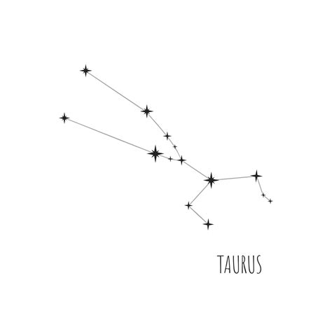 Premium Vector Simple Constellation Scheme Taurus Doodle Drawn Set