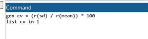 Calculating The Coefficient Of Variation In Stata In