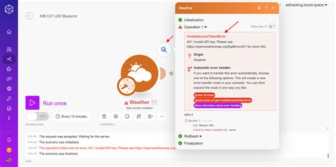 Weather Module Invalid Access Token Error When Using Boostspace How To Make Community