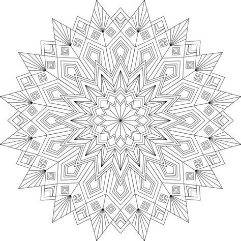 Geometric Mandala Line Art Design Symmetrical Patterns Stock Illustration Illustration Of