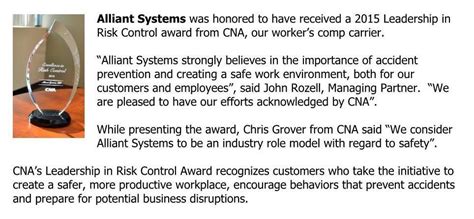 Alliant Systems Posted On Linkedin