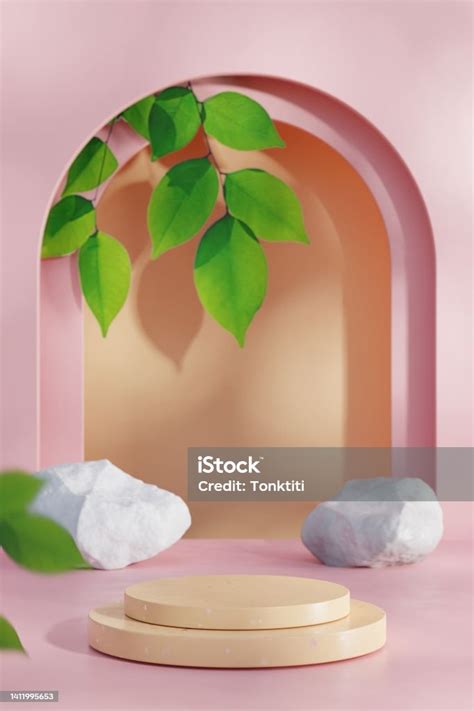 제품 디스플레이 프리젠 테이션을위한 복사 공간이있는 3d 연단 그래픽 렌더 아트 디자인 0명에 대한 스톡 사진 및 기타 이미지 0명 3차원 형태 강단 Istock