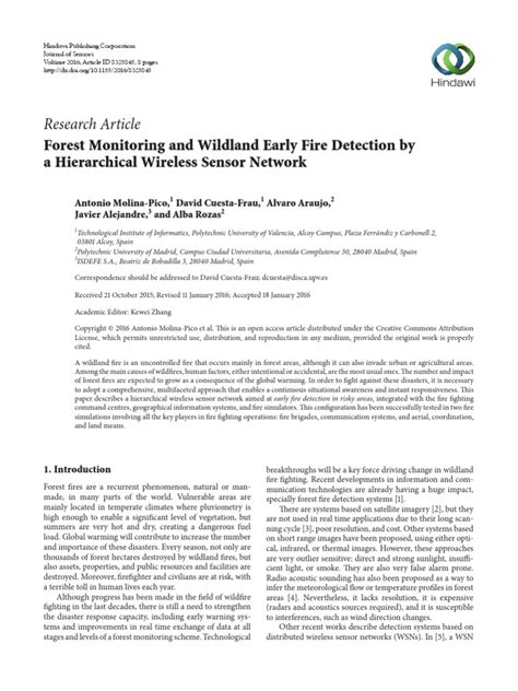 Forest Monitoring And Wildland Early Fire Detection Pdf Wireless Sensor Network Computer