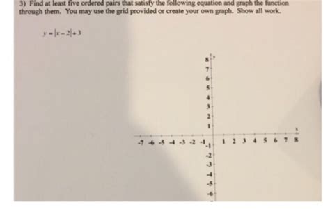 solved find at least five ordered pairs that satisfy the