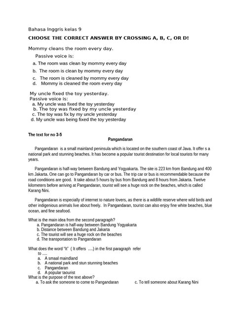 Soal Pts 2 Bahasa Inggris 9 Pdf Rose