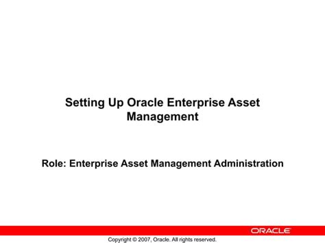 Setting Up Enterprise Asset Management Ppt