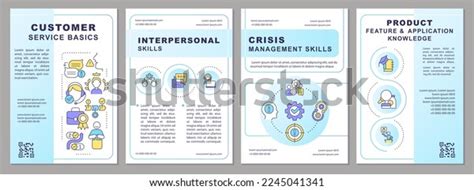 Customer Service Basics Blue Gradient Brochure Stock Vector Royalty