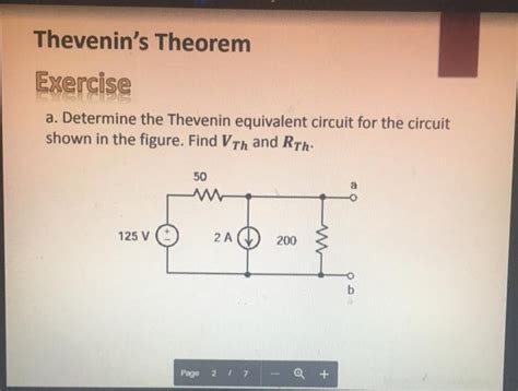 Solved Thevenin S Theorem Exercise A Determine The Thevenin Chegg Com