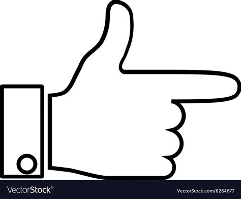 Hand Pointer Right Stroke Icon Royalty Free Vector Image