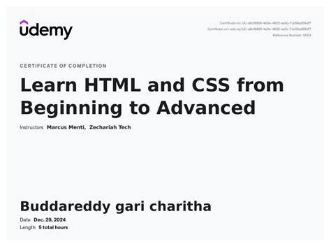 Charitha Buddareddy Gari On Linkedin I Am Completed My Html And Css Course In Udemy