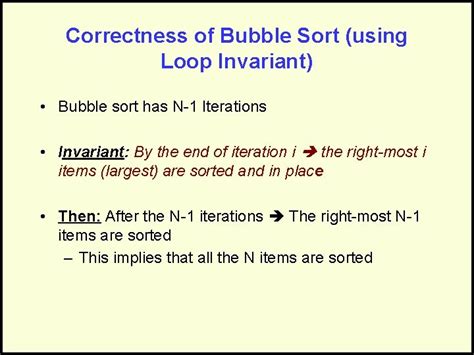 Analysis Of Bubble Sort And Loop Invariant N1