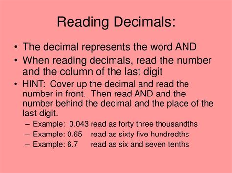 PPT DECIMAL PLACE VALUE PowerPoint Presentation Free Download ID