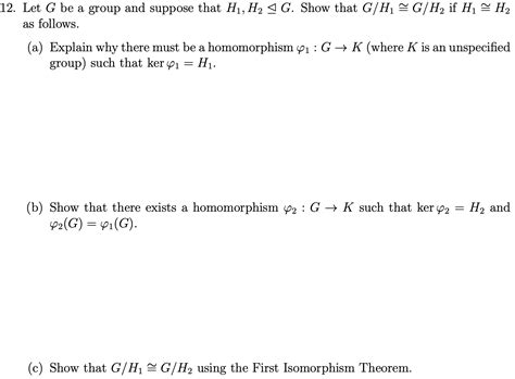 Solved Let G ﻿be A Group And Suppose That H1h2⊴g ﻿show