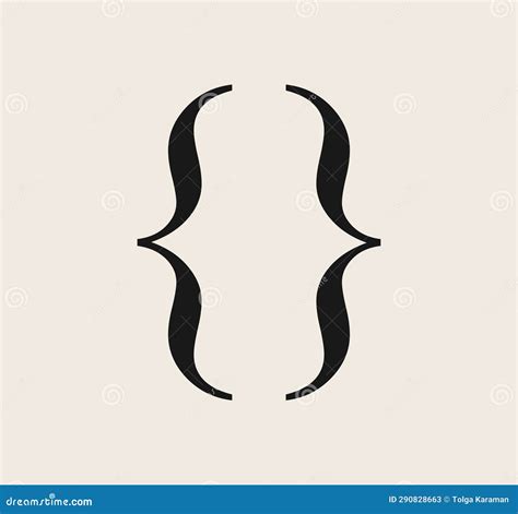 Curly Braces Pair In Retro Style Vintage Curvy Double Brackets Punctuation Symbol Curved